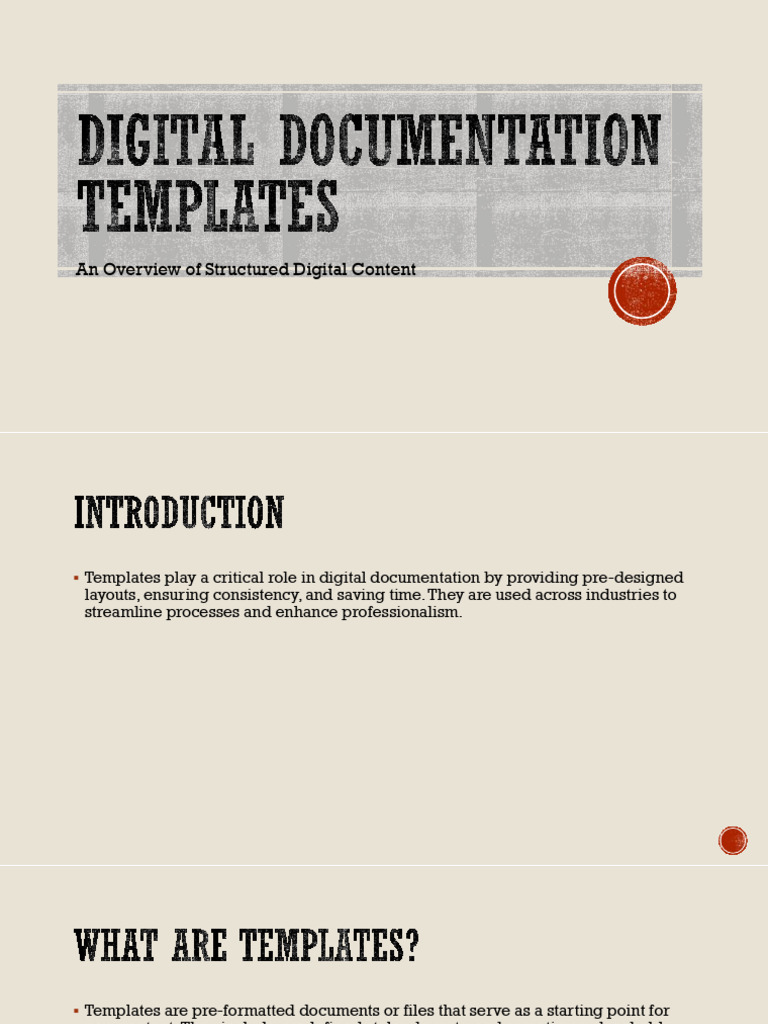 Digital Documentation Templates | PDF