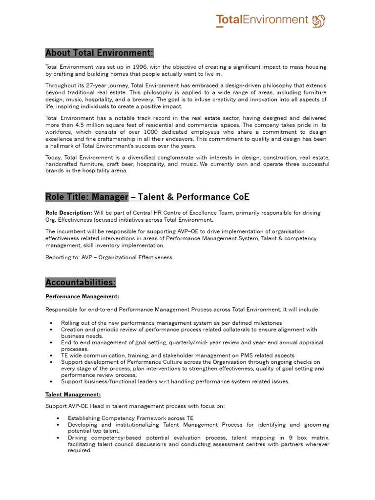 Total Environment Talent & Performance Manager | PDF | Talent ...