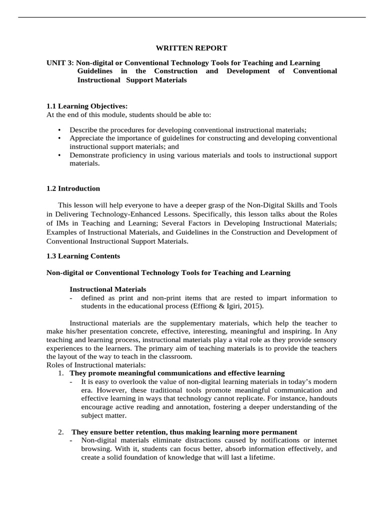 Profed 108 Unit3 1 2 WR | PDF | Learning | Teachers