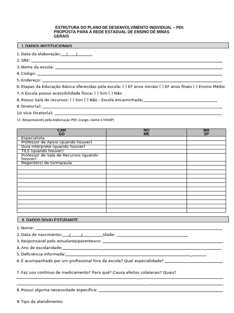 PDI para Preencher Word | PDF | Pensamento | Memória