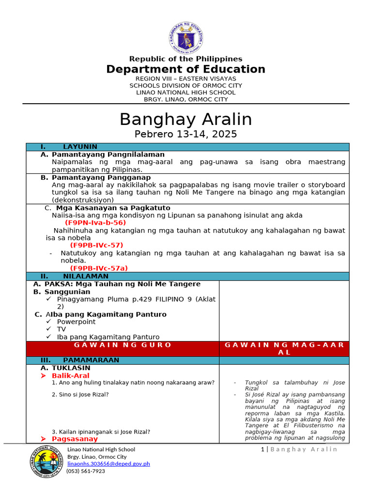 Mga Tauhan (LP Final) | PDF
