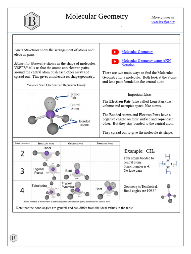 Bonding Molecular Geometry | PDF | Chemical Physics | Applied And ...
