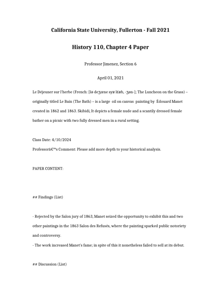 History 110 Chapter 4 Paper | PDF | The Arts | Style