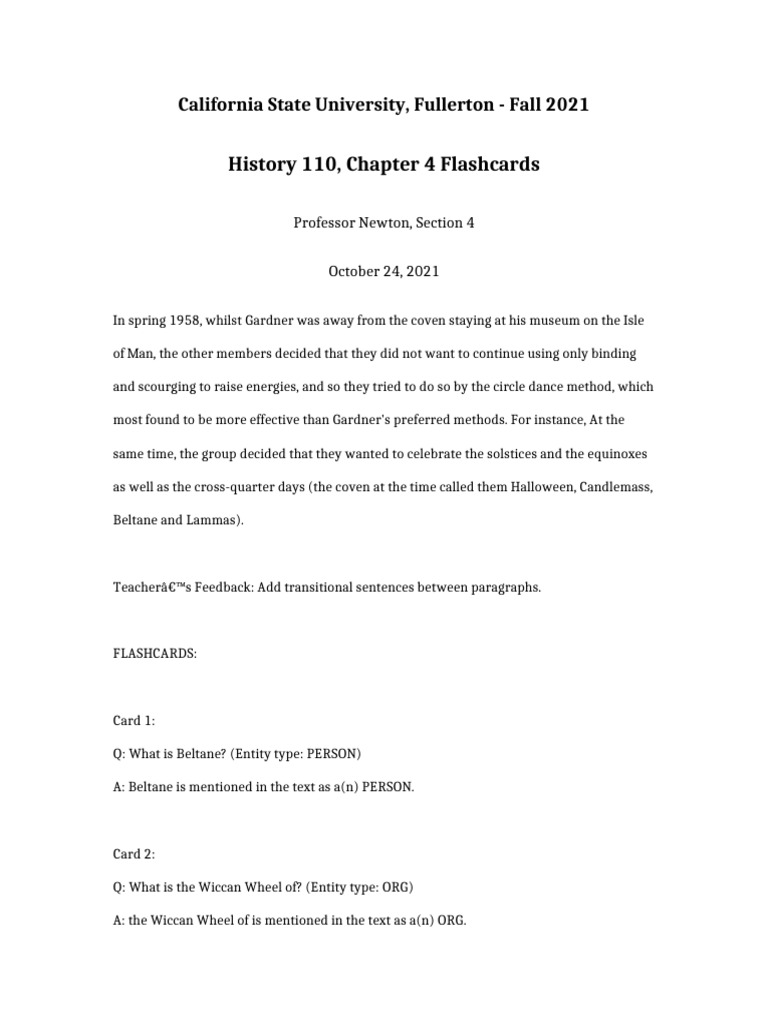 History 110 Chapter 4 Flashcards | PDF