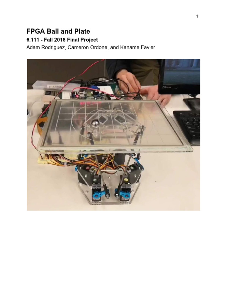 Fpga Ball Balancer Final Report | PDF | Rotation | Matrix (Mathematics)