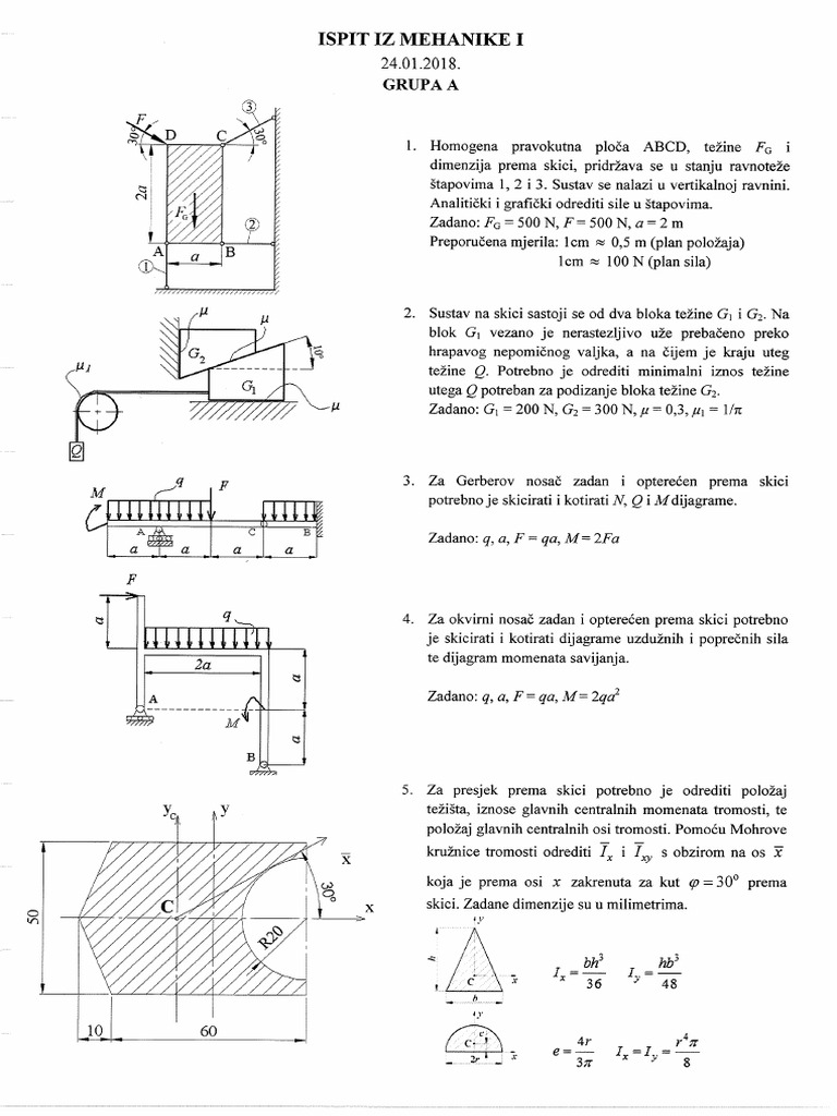 Mehanika 1 Ispit Ispravljen | PDF