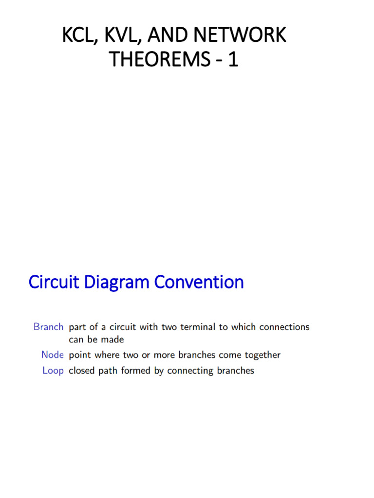 KCL, KVL, and Circuit Theorems Guide | PDF
