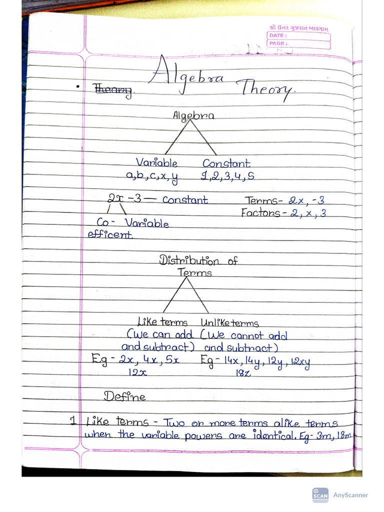 Algebra Theory For Grade 6 | PDF