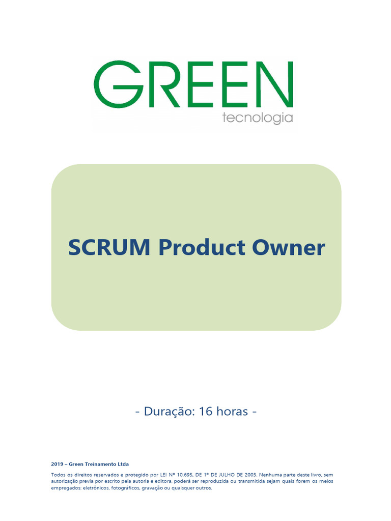 Apostila Scrum PO | PDF | Desenvolvimento ágil de software