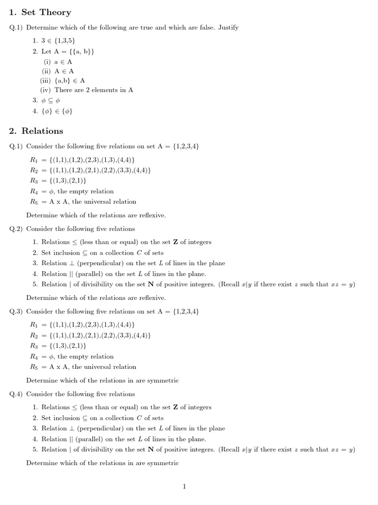 Discrete Mathematics Questions | PDF | Mathematical Logic | Mathematics