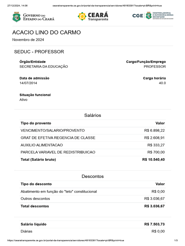 Acacio Lino DOC PROFESSOR | PDF | Salário | Business