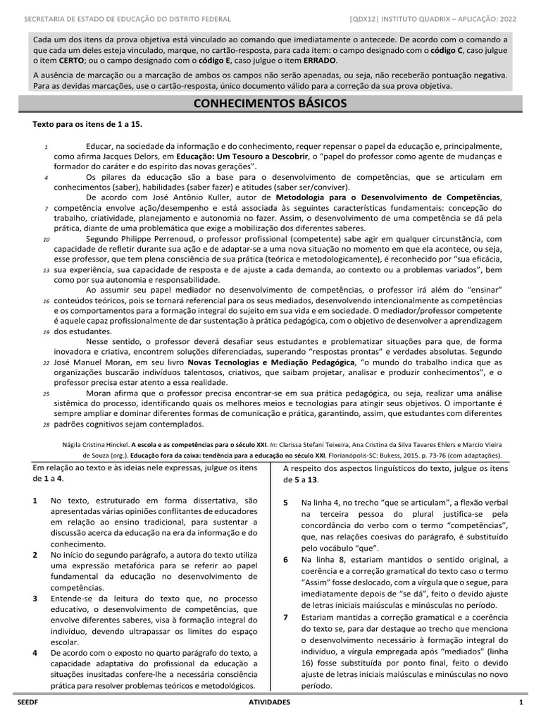 Competências Docentes no Século XXI | PDF | Pedagogia | Aprendizado