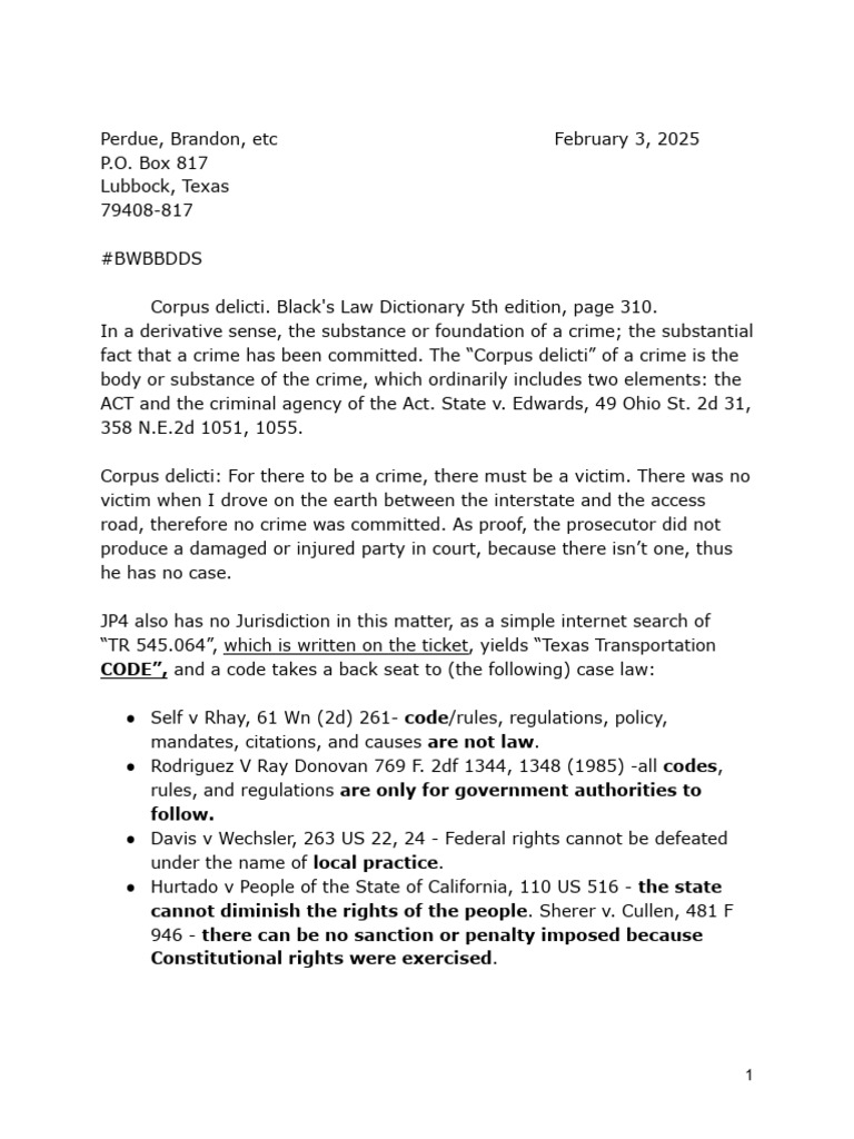 Perdue Brandon Etc JP#4 FEB 3 25 | PDF | Sovereign Immunity | Government