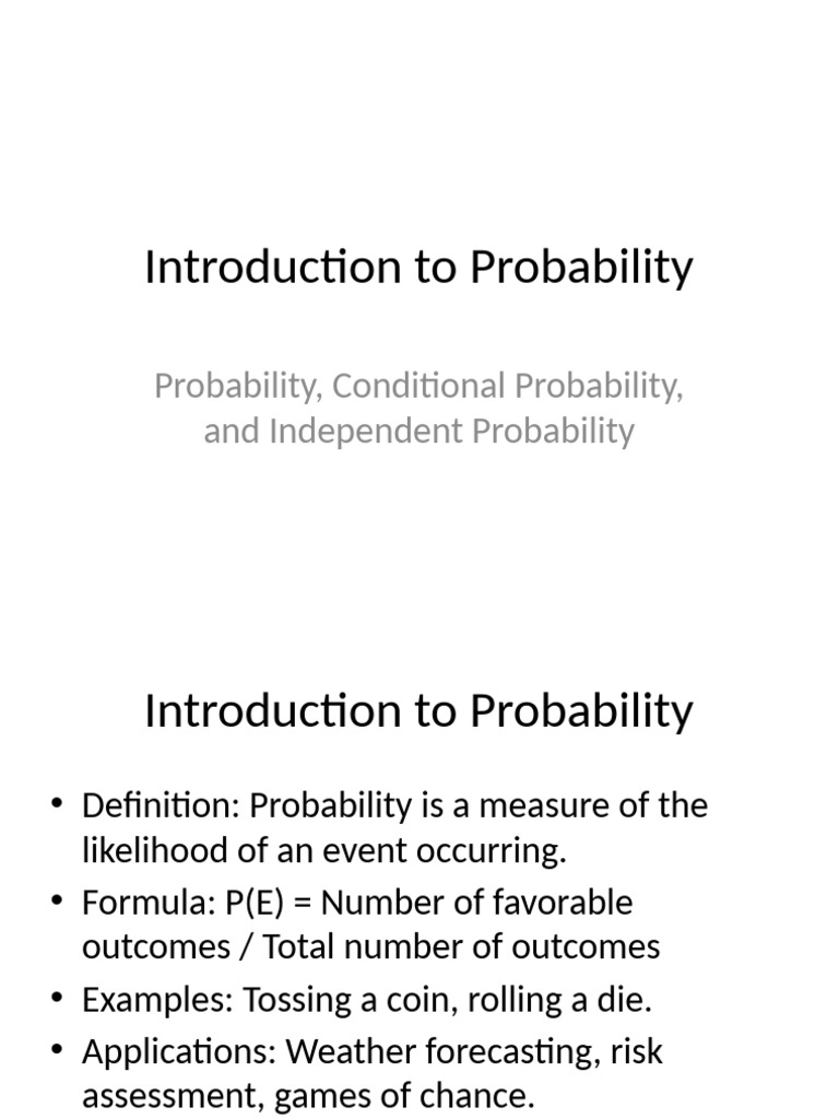 Probability Presentation | PDF | Probability | Odds