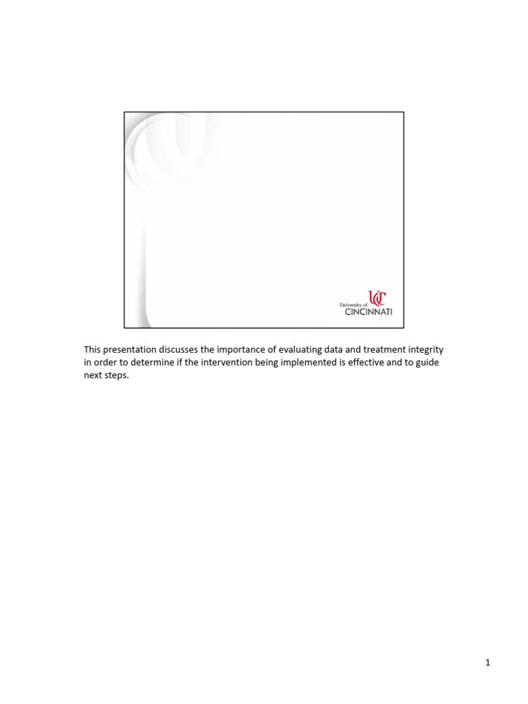 Intervention Implementation: Evaluating Data and Treatment Integrity | PDF | Validity ...