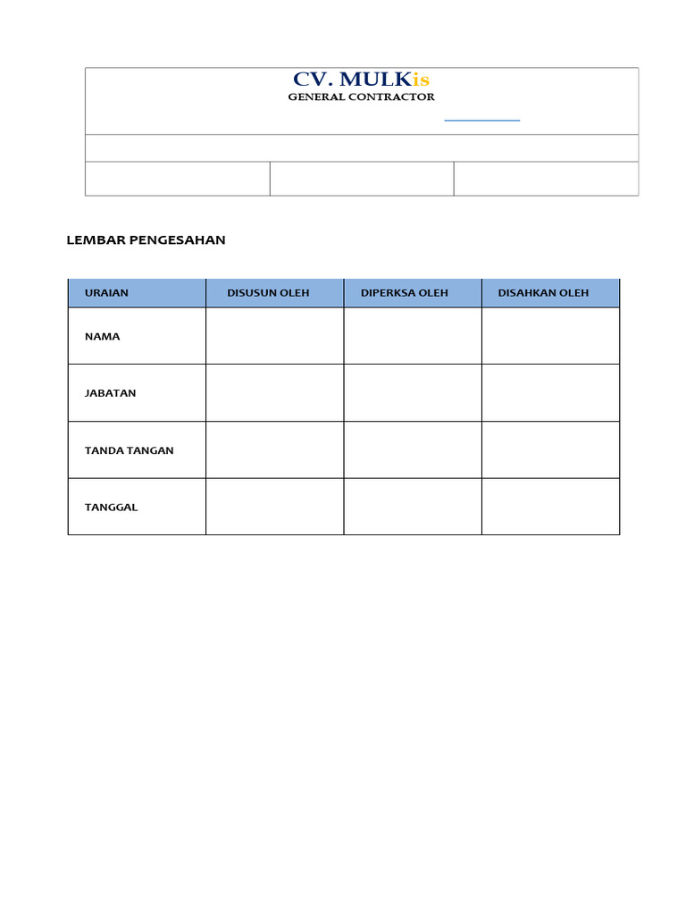Rencana Mutu Kontrak | PDF