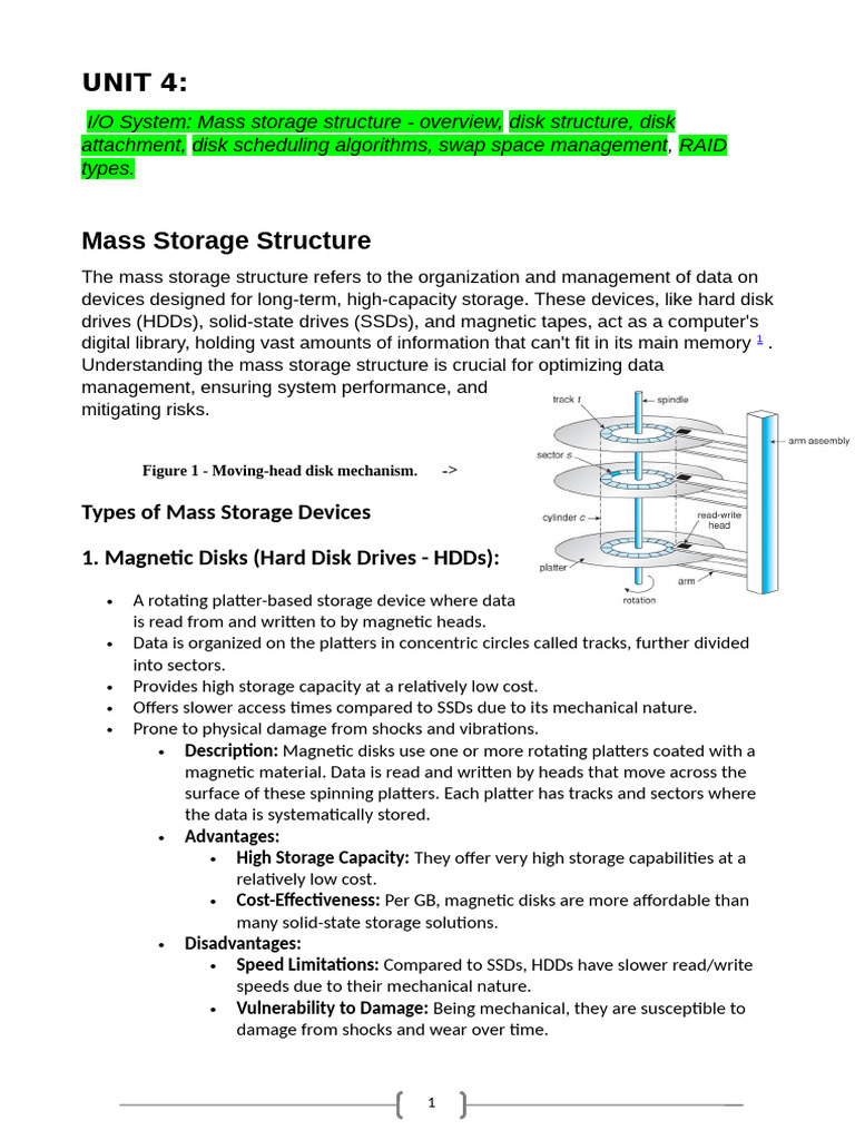 UNIT 4 OS 4TH SEM (unedited ) | PDF | Hard Disk Drive | Computer Data Storage