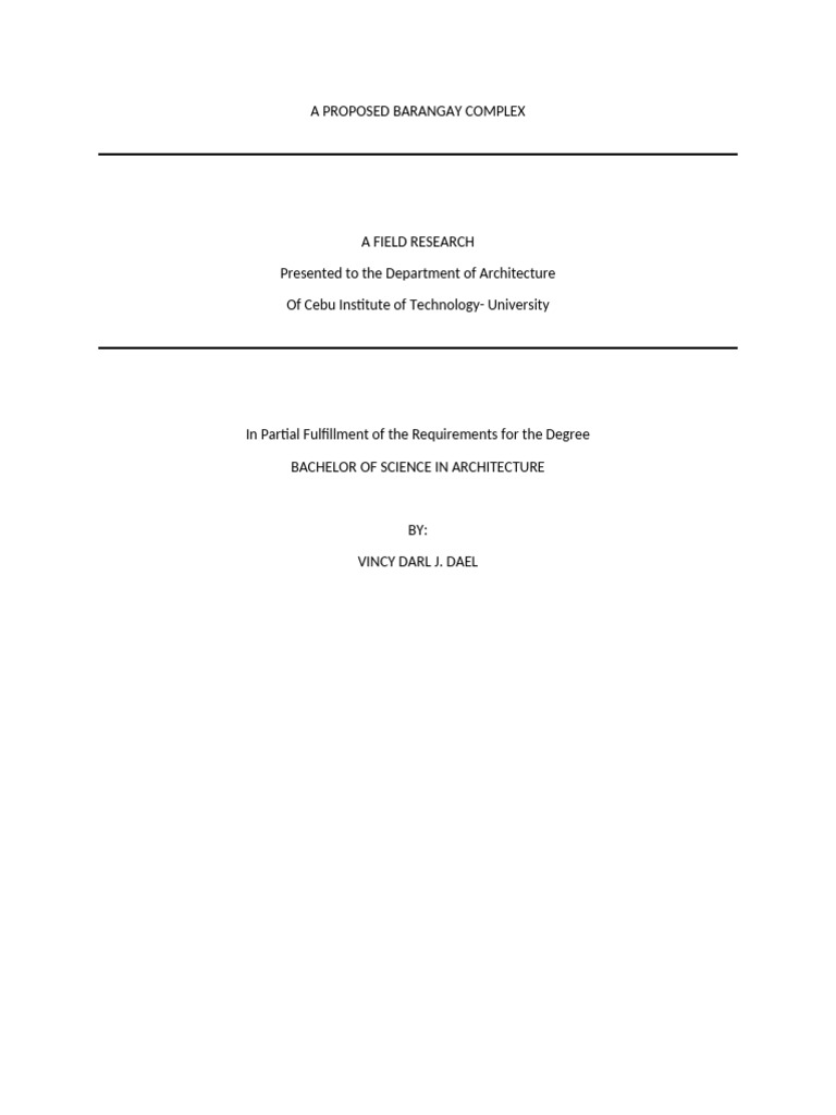 A Proposed Barangay Complex | PDF