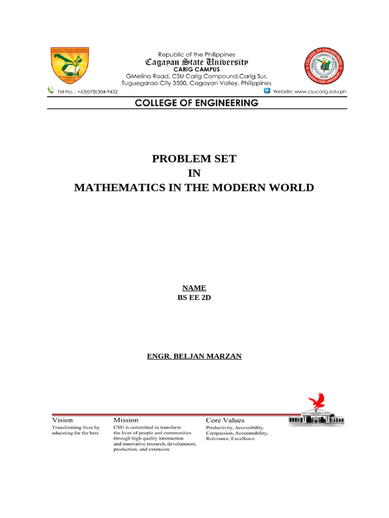 Mathematics in The Modern World Finals Ps | PDF