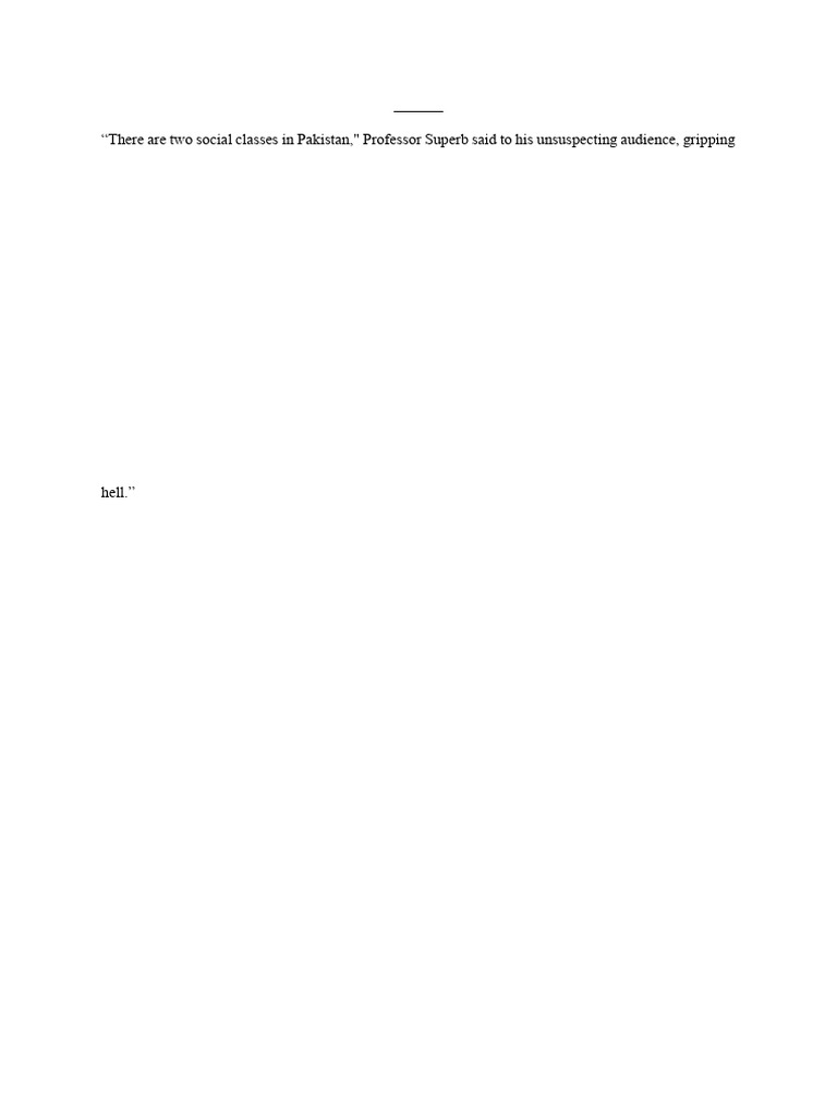Social Classes in Pakistan: Elite vs. Masses | PDF