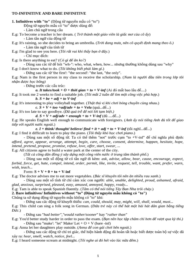 to- infi and bare-info | PDF