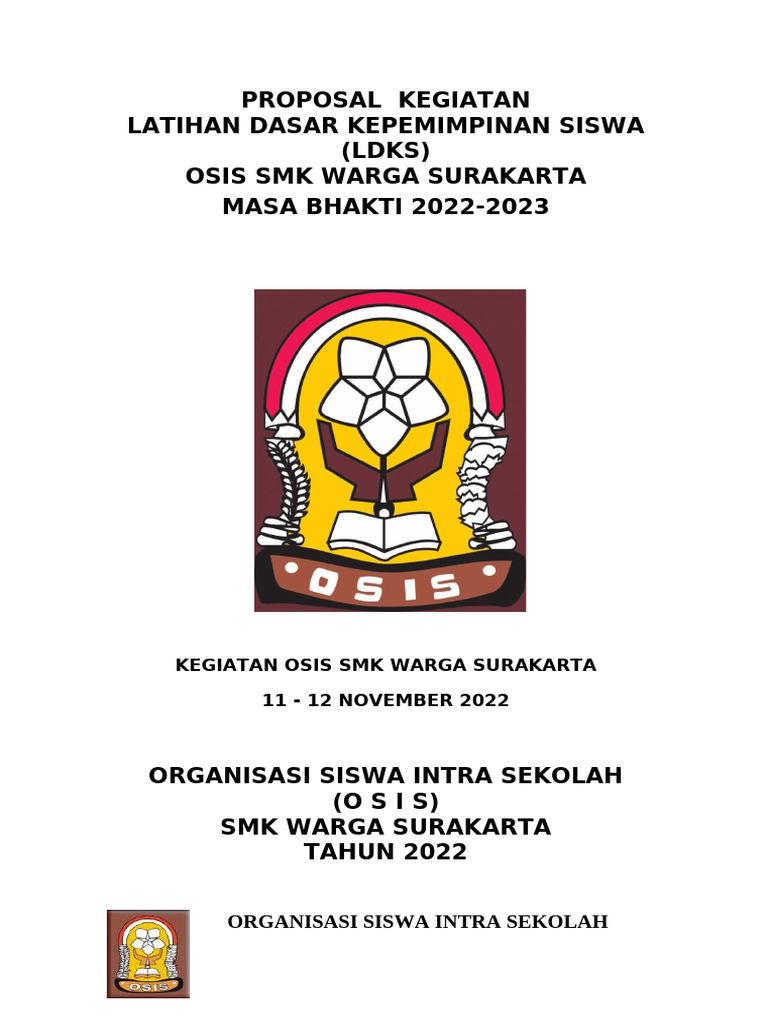 Proposal LDK Osis SMK Warga 2022 - Final | PDF