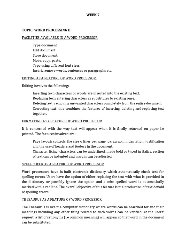 14305_week 7 Word Processing II | PDF | Word Processor | Paragraph