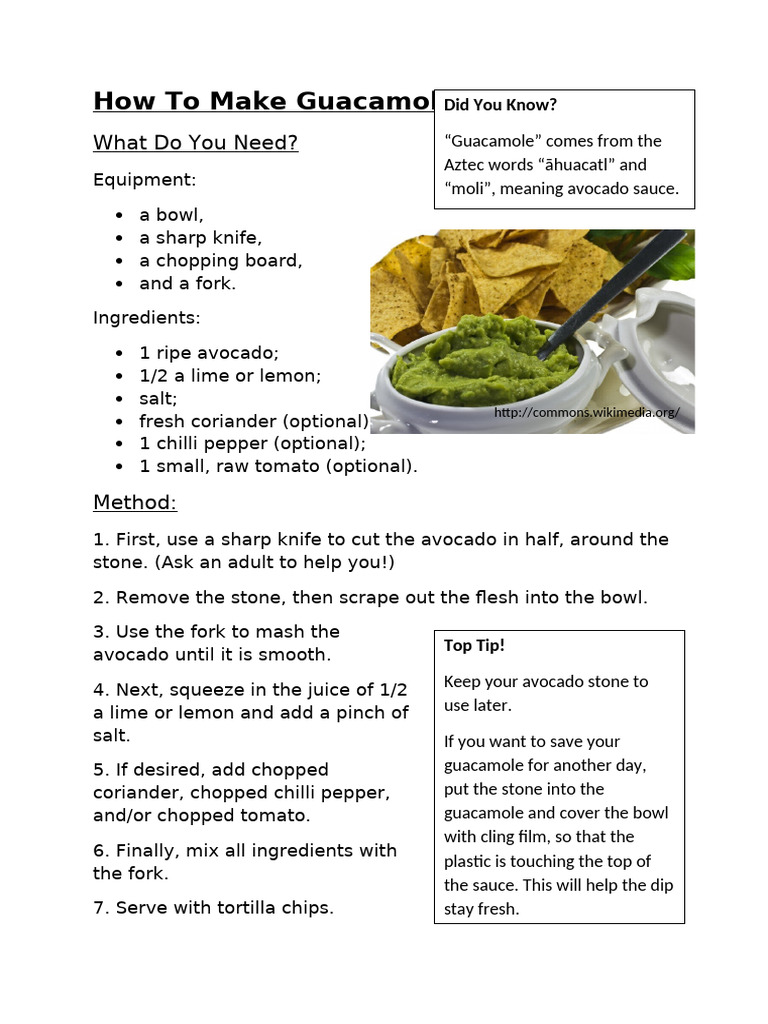 How To Make Guacamole | PDF