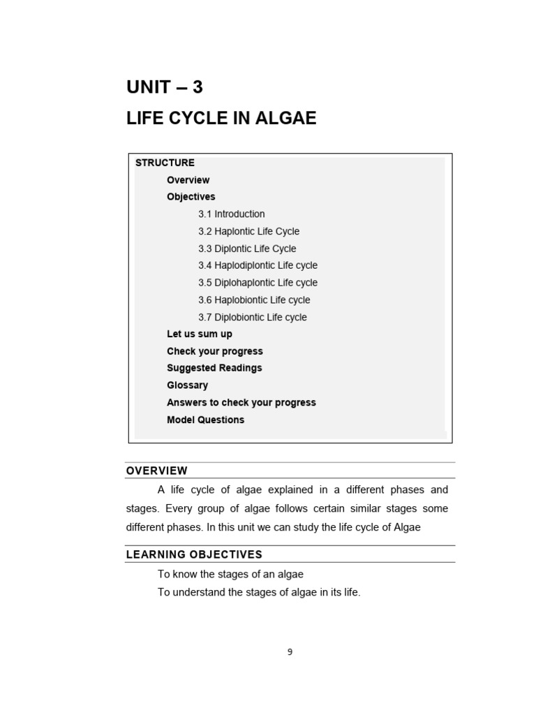 Algae Life Cycles Explained | PDF | Biological Interactions ...