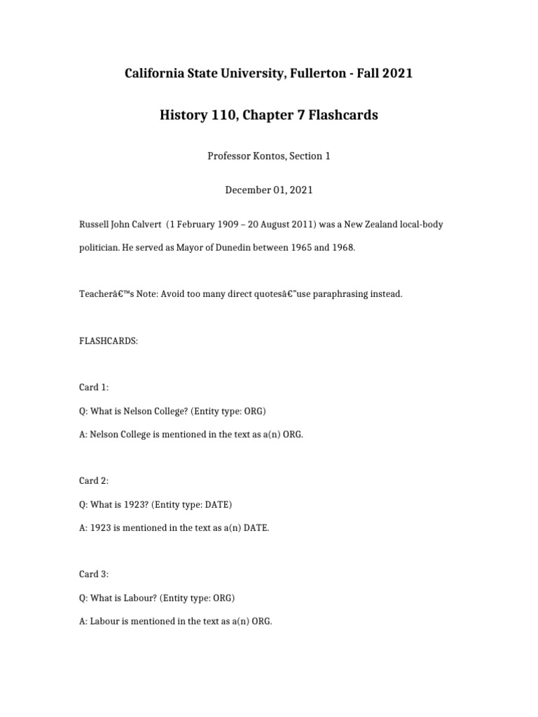 History 110 Chapter 7 Flashcards | PDF