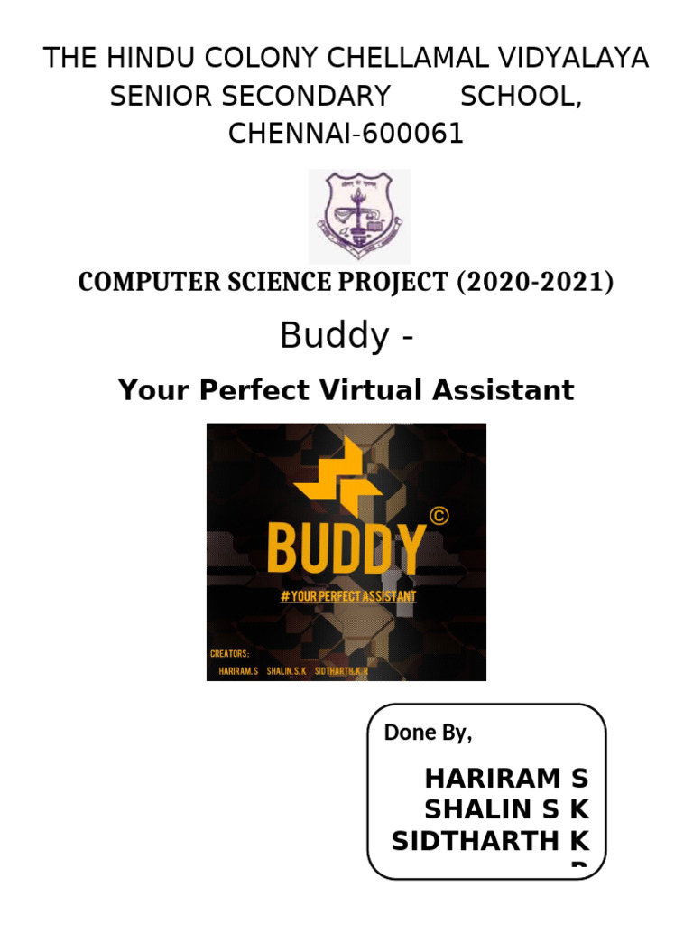 Buddy Virtual Assistant Project | PDF | Menu (Computing) | Input/Output