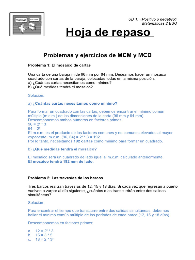 Repaso UD1 - Con Soluciones | PDF | Matemáticas discretas | Teoría de los números