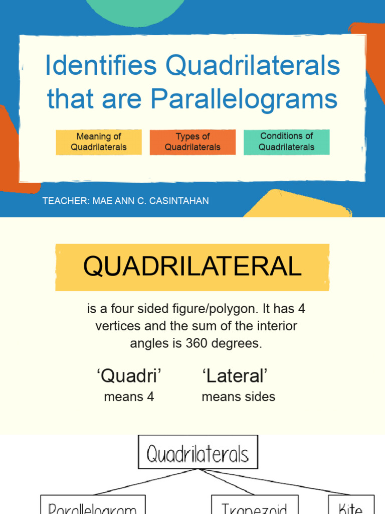q3 w1 Quadrilateral | PDF | Rectangle | Elementary Geometry