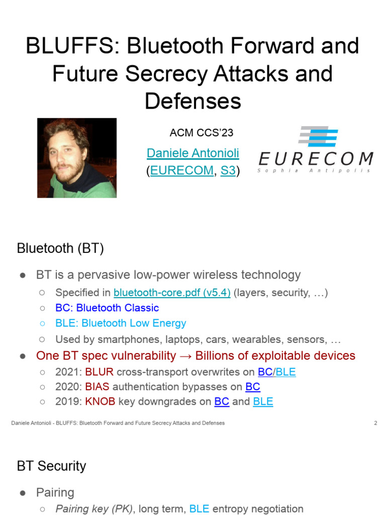 Antonioli_slides_BLUFFS_Bluetooth_Forward_and_Future_Secrecy_Attacks_and_Defenses | PDF ...