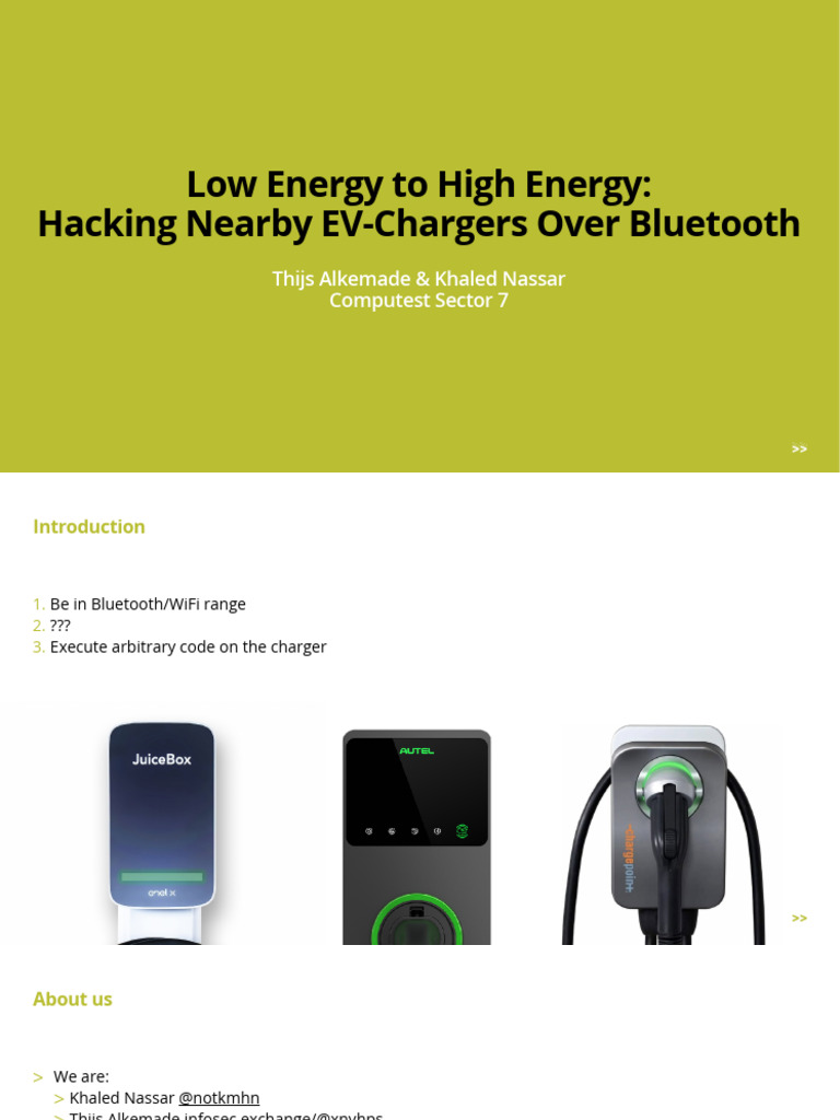 Alkemade Slides Low Energy To High Energy Hacking Nearby EV-Chargers ...