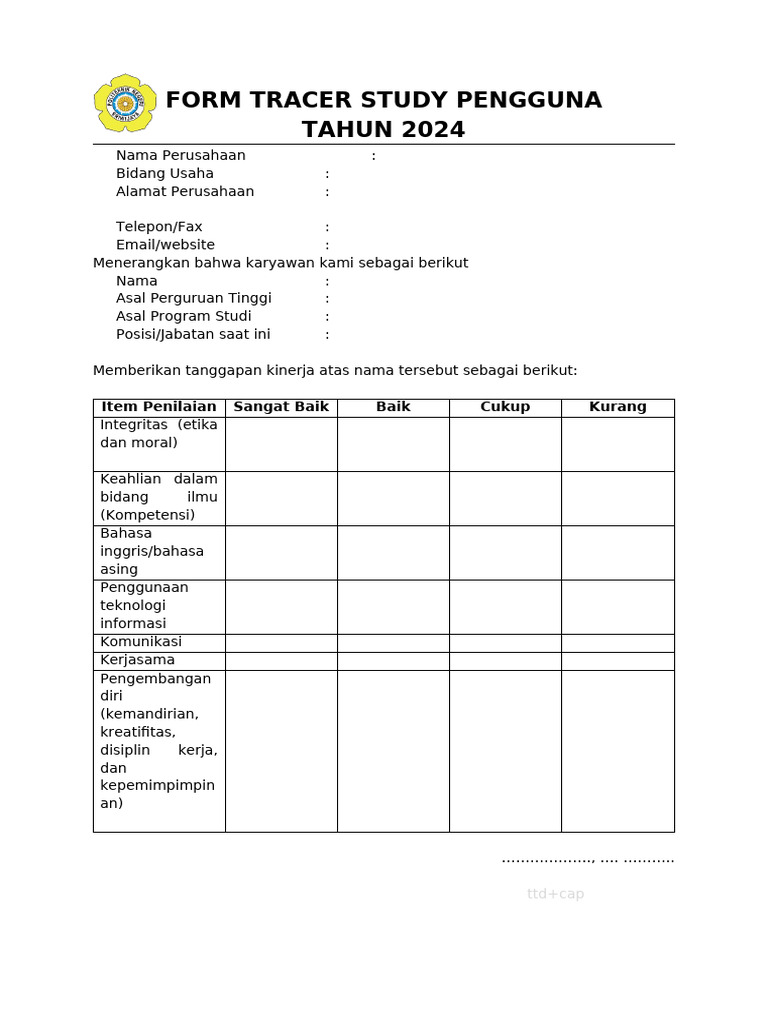 Form Tracer Studi Pengguna | PDF