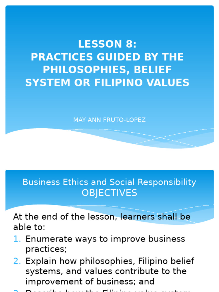 LESSON 8 Week7 BESR Ways To Improve Business Practices Guided by The ...