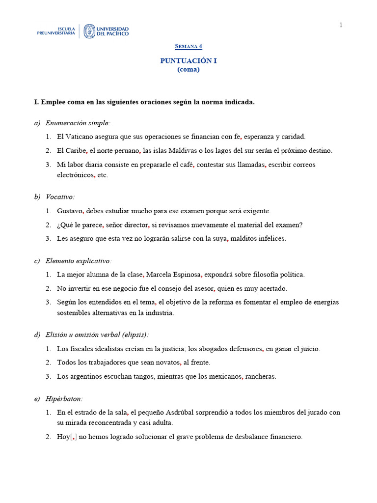 4b Puntuación I (Coma) (Sol.) | PDF