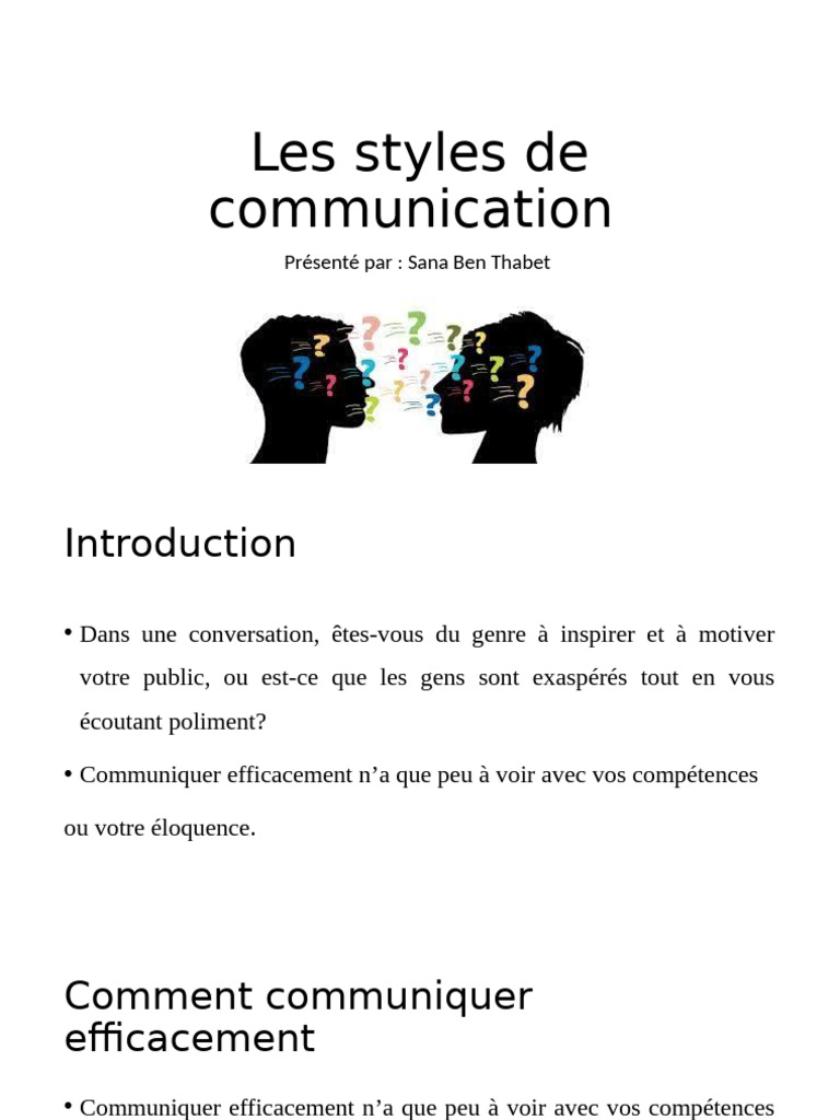 Les 4 styles de communication expliqués | PDF