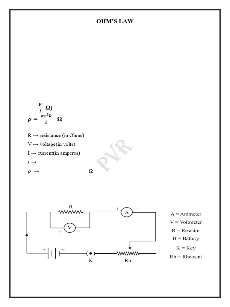 OHMS LAW | PDF | Voltage | Electricity