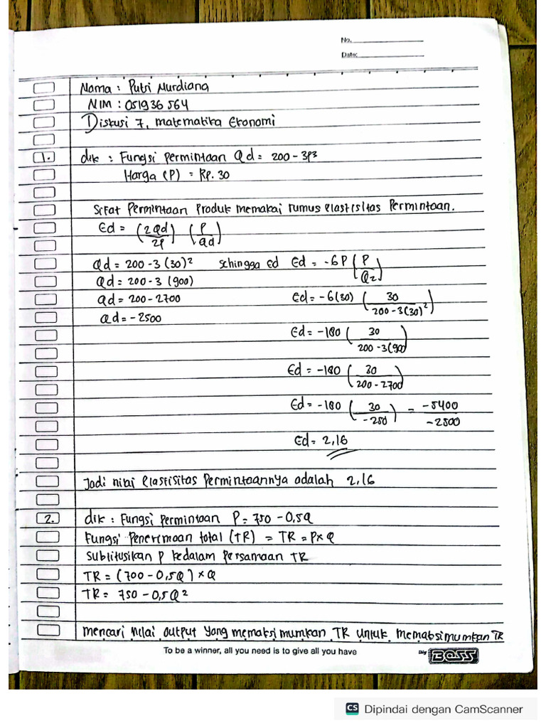 Diskusi 7, MTK Ekonomi (Putri Nurdiana) | PDF