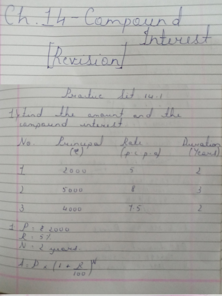 Compound Interest (Revision) | PDF