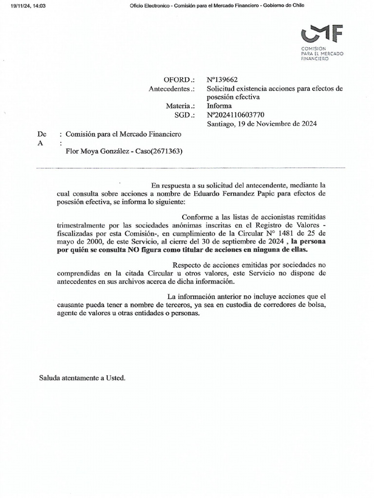 Hoja 01 Certificado Del CMF | PDF