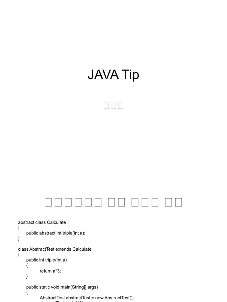 JAVA Tip | PDF | Digital Technology | Computing