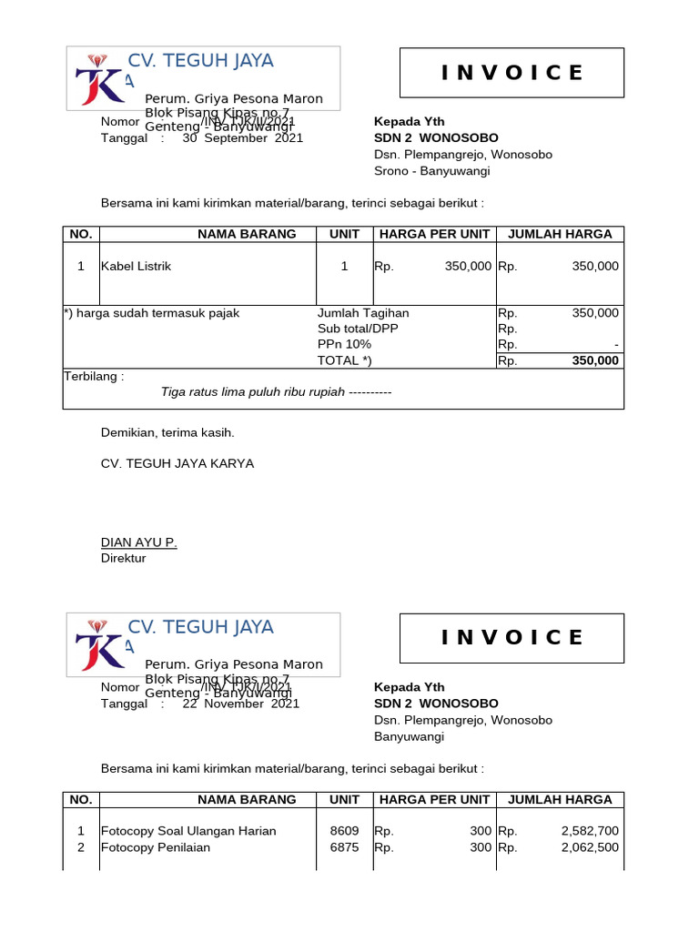 KWITANSI MANUAL 2025 | PDF