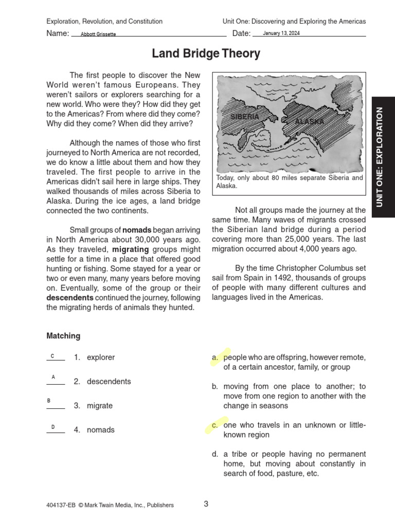 Kami Export - Abbott Grissette - Land Bridge Theory | PDF | Americas ...