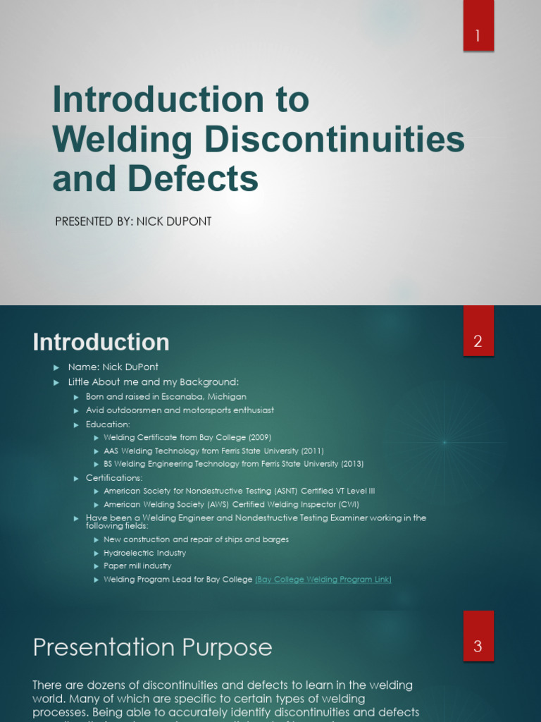 MTU Welding Discontinuities Defects Webinar | PDF | Welding | Construction