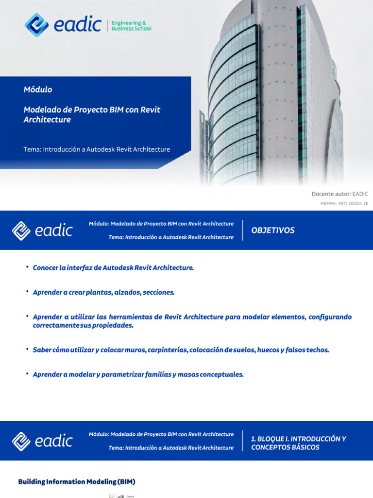 Presentación - M1T1 - Introducción A Autodesk Revit Architecture - CE | PDF