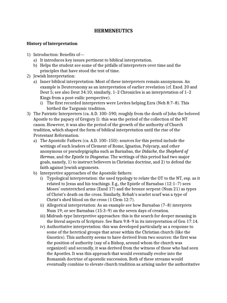 History of Interpretation 1 | PDF | Origen | Bible