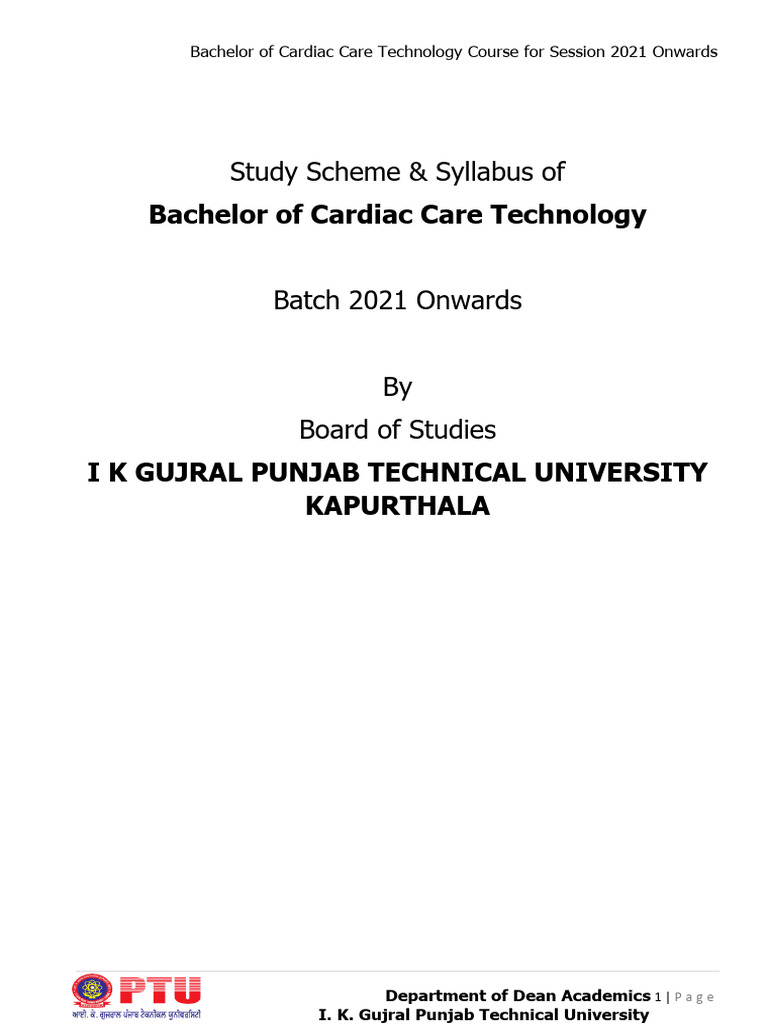 B.SC - .Cardiac Care Technology Upto 4th Sem. Batch 2021 Onwards | PDF | Artery | Lipid